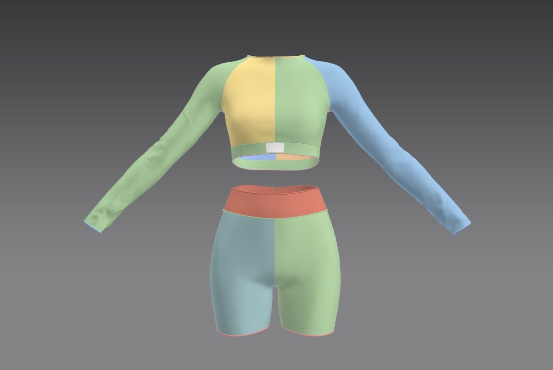 ArtStation - Female workout outfit longsleeve and shorts | Game Assets