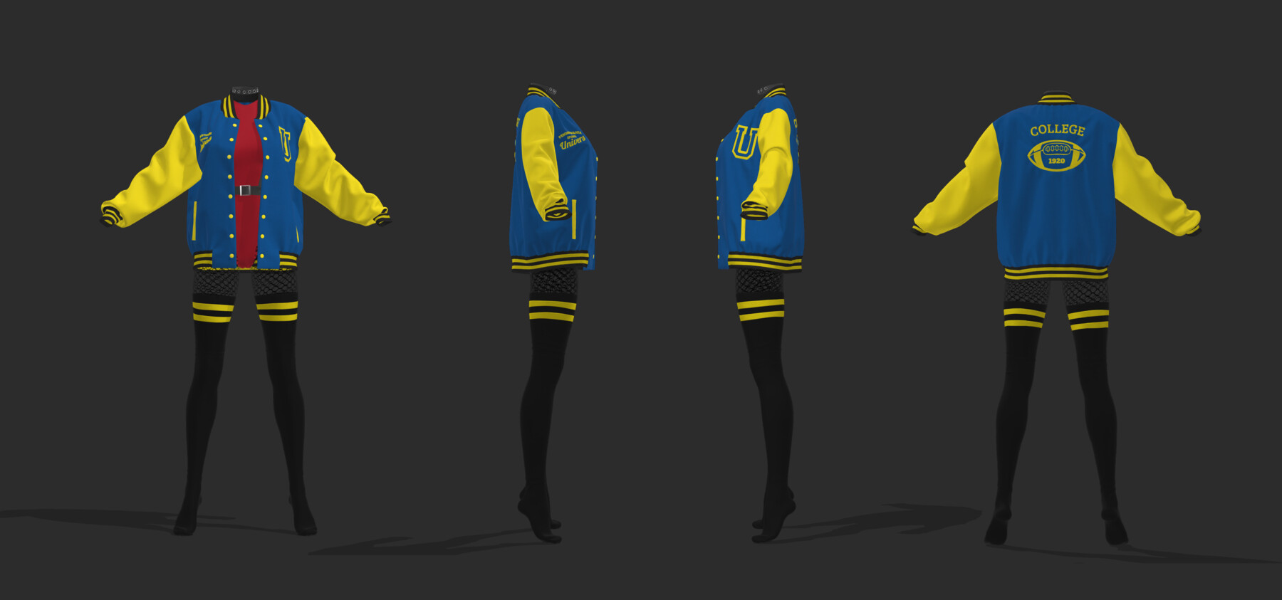ArtStation - Bomber Jacket woman outfit | Game Assets