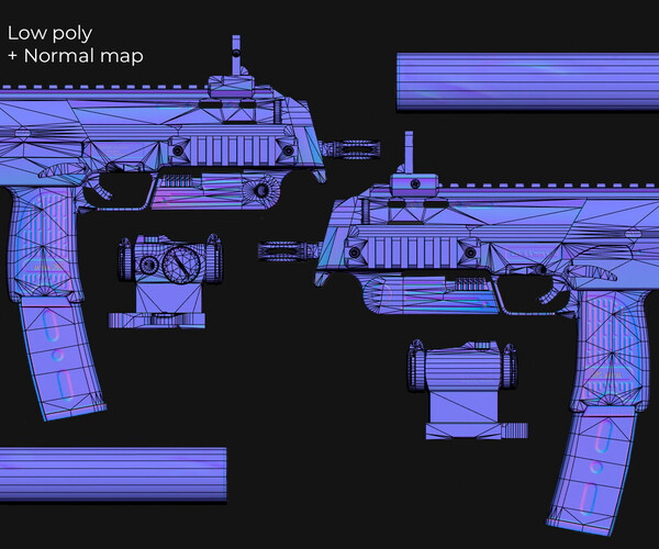ArtStation - MP7 A1 + Micro T2 n Silencer | Game Assets