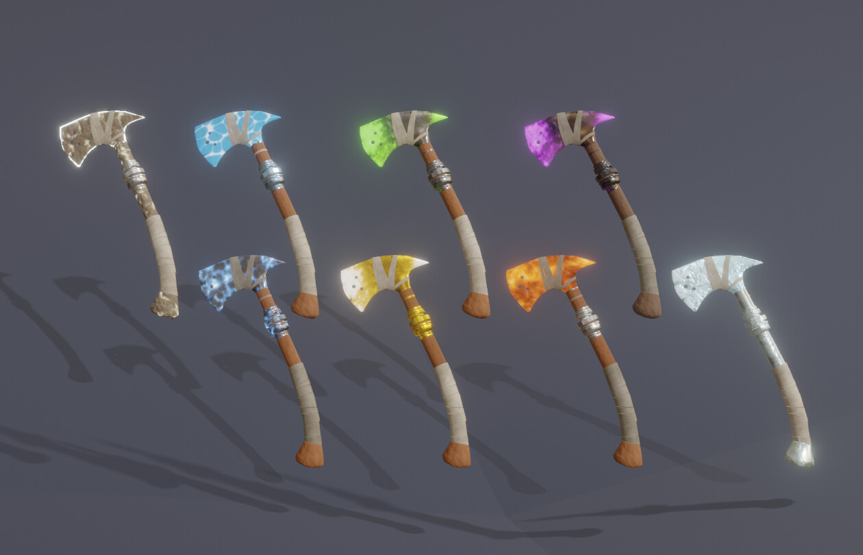 ArtStation - 8 elemental axes collection | Game Assets