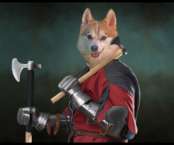 ArtStation - Medieval Warrior with battle axe - Outfit & Costume PSD ...