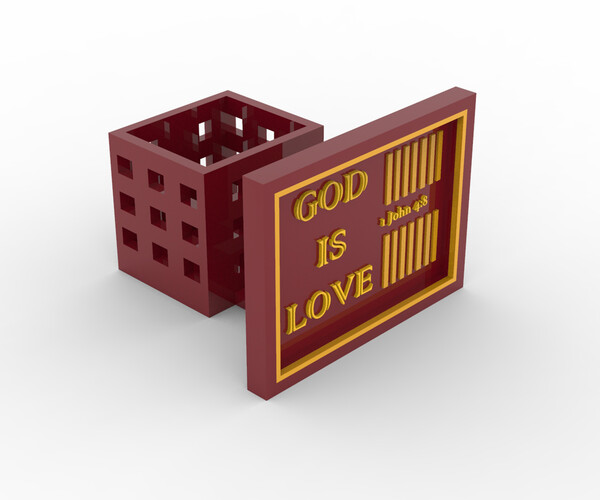 ArtStation - God Is Love Desk Photo frame with Pen holder | Resources