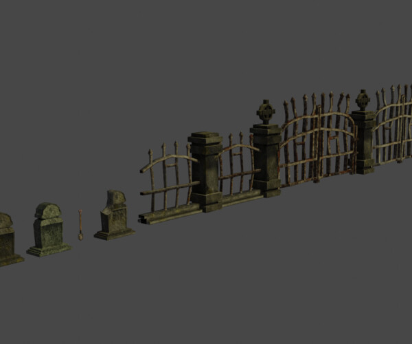 ArtStation - Graveyard Modular Assets Pack (low poly) | Game Assets