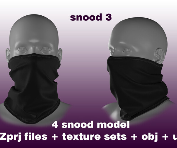 ArtStation - 4 snoods/headgear (zprj file+texture set+obj+uv) | Game Assets