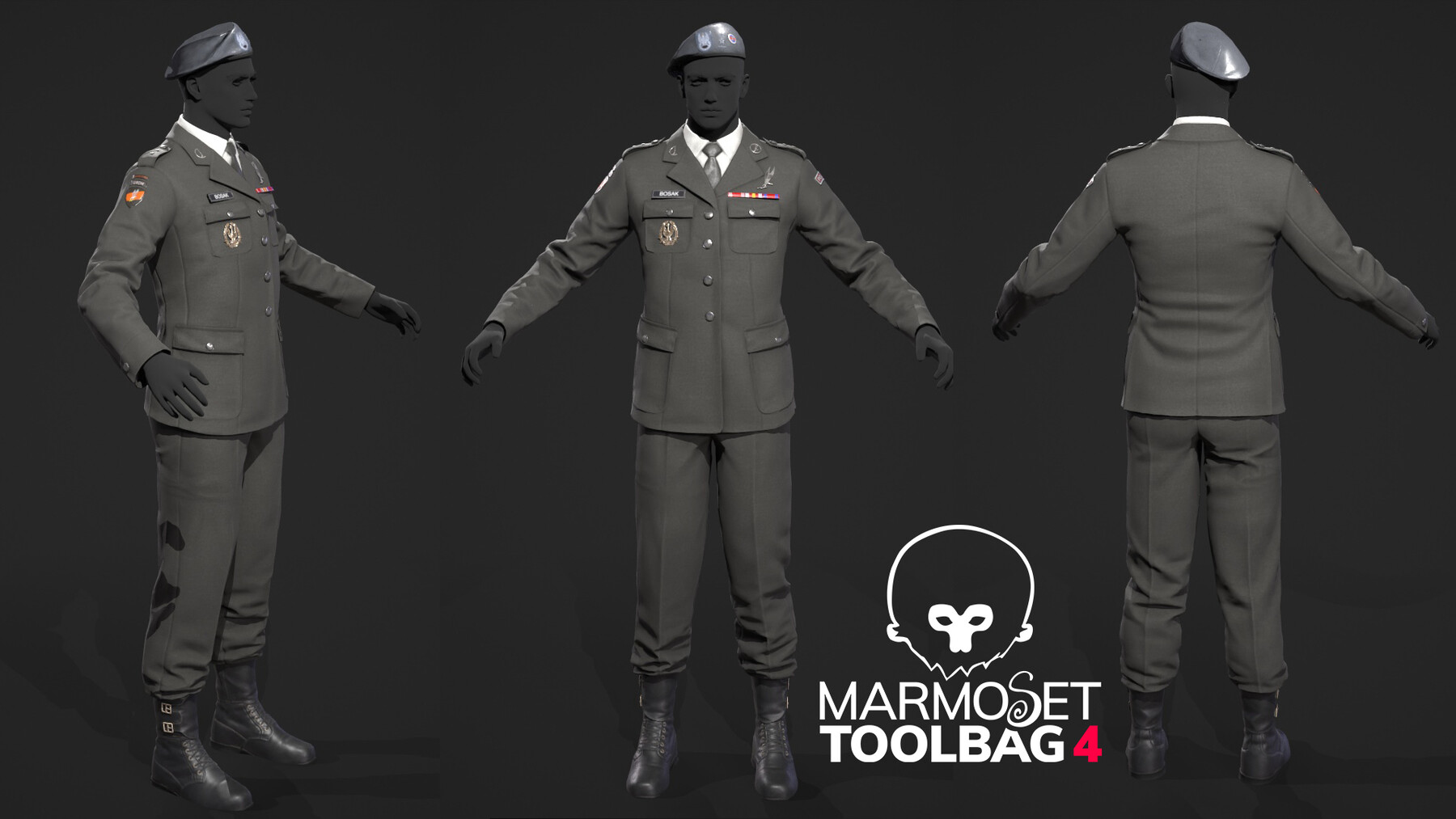 ArtStation - Military Officer uniform suit Game Assests Marmoset ...