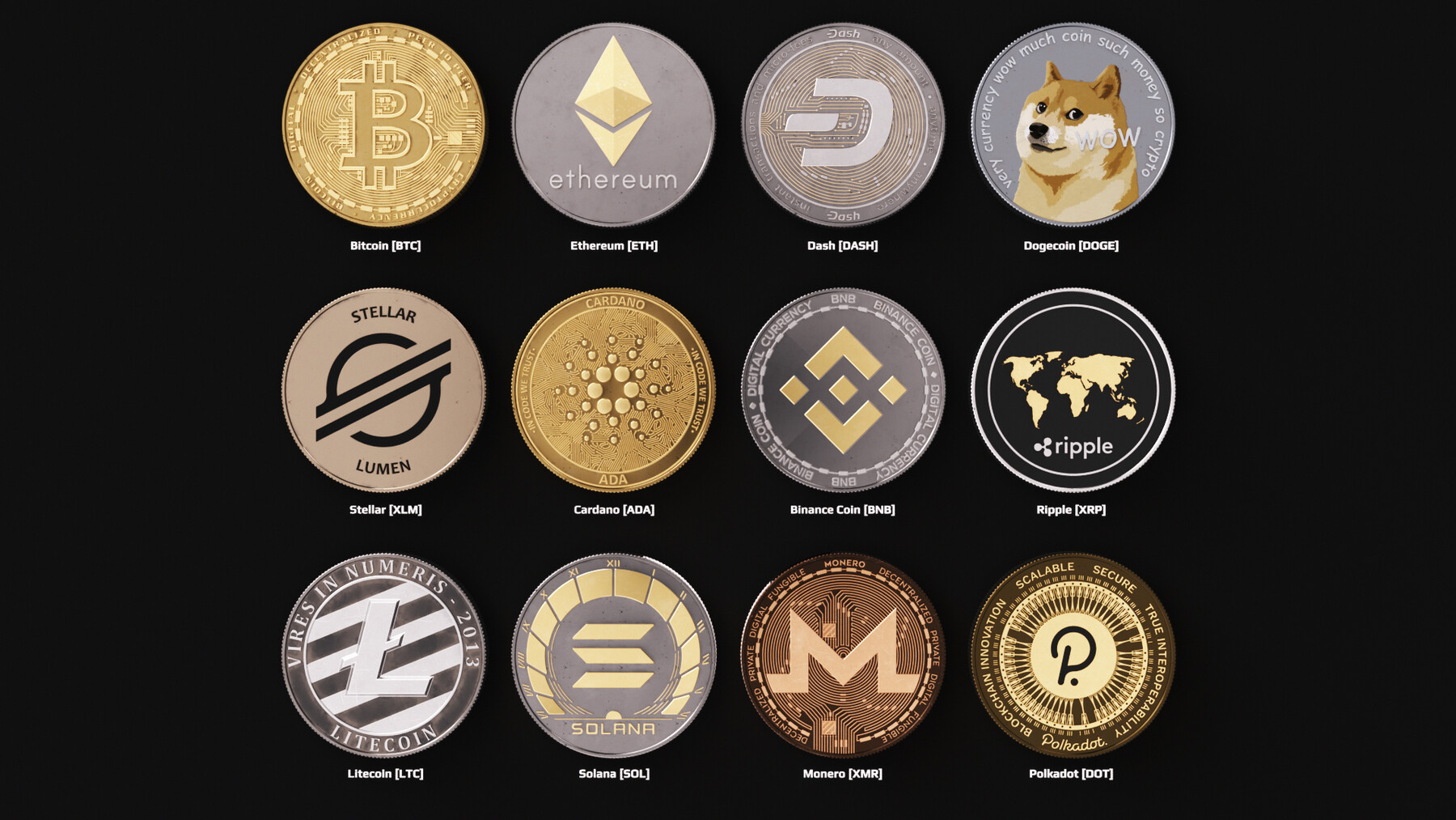 ArtStation - Collection of 48 Cryptocurrency Coins | Resources