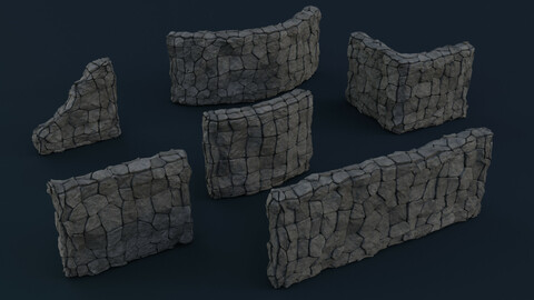 ArtStation - Stone Wall Building Set | Game Assets