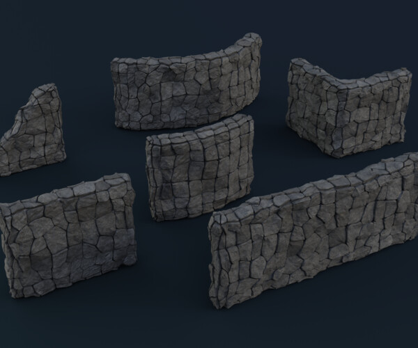 ArtStation - Stone Wall Building Set | Game Assets