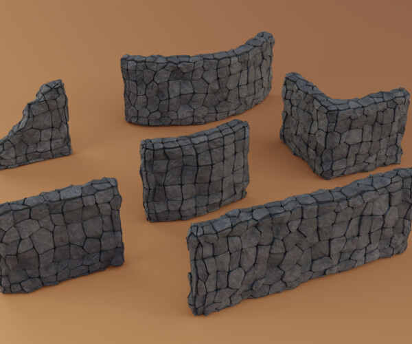 ArtStation - Stone Wall Building Set | Game Assets