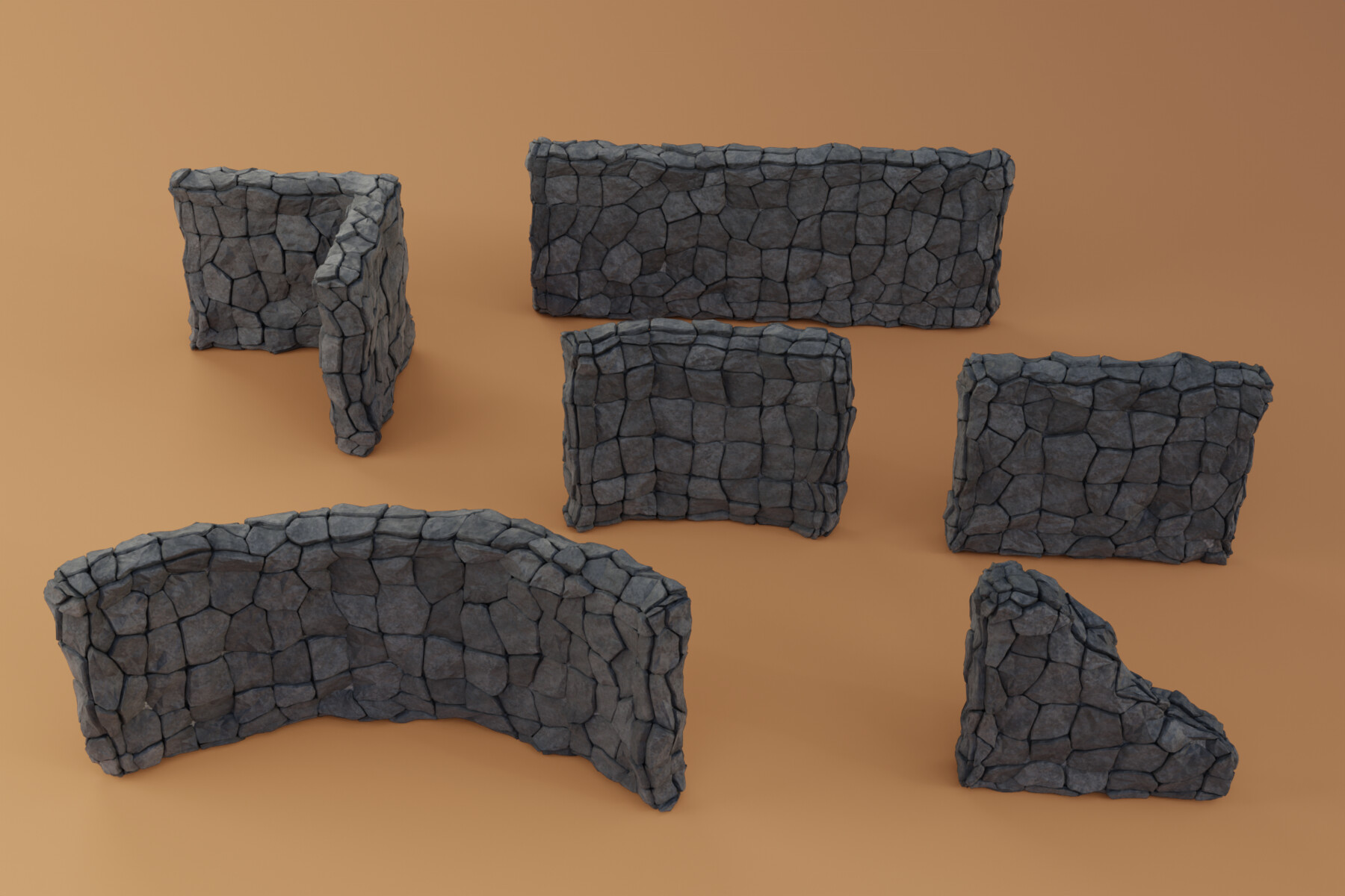 ArtStation - Stone Wall Building Set | Game Assets