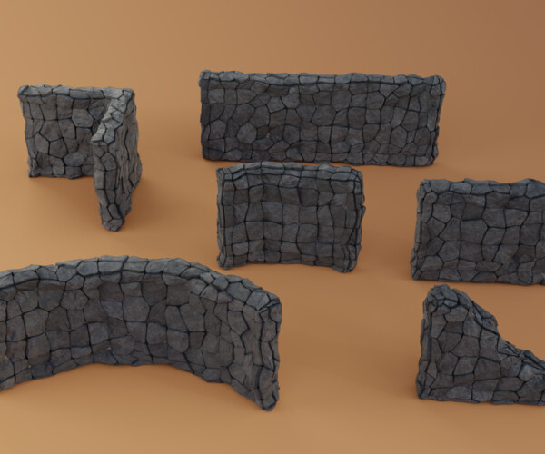 ArtStation - Stone Wall Building Set | Game Assets
