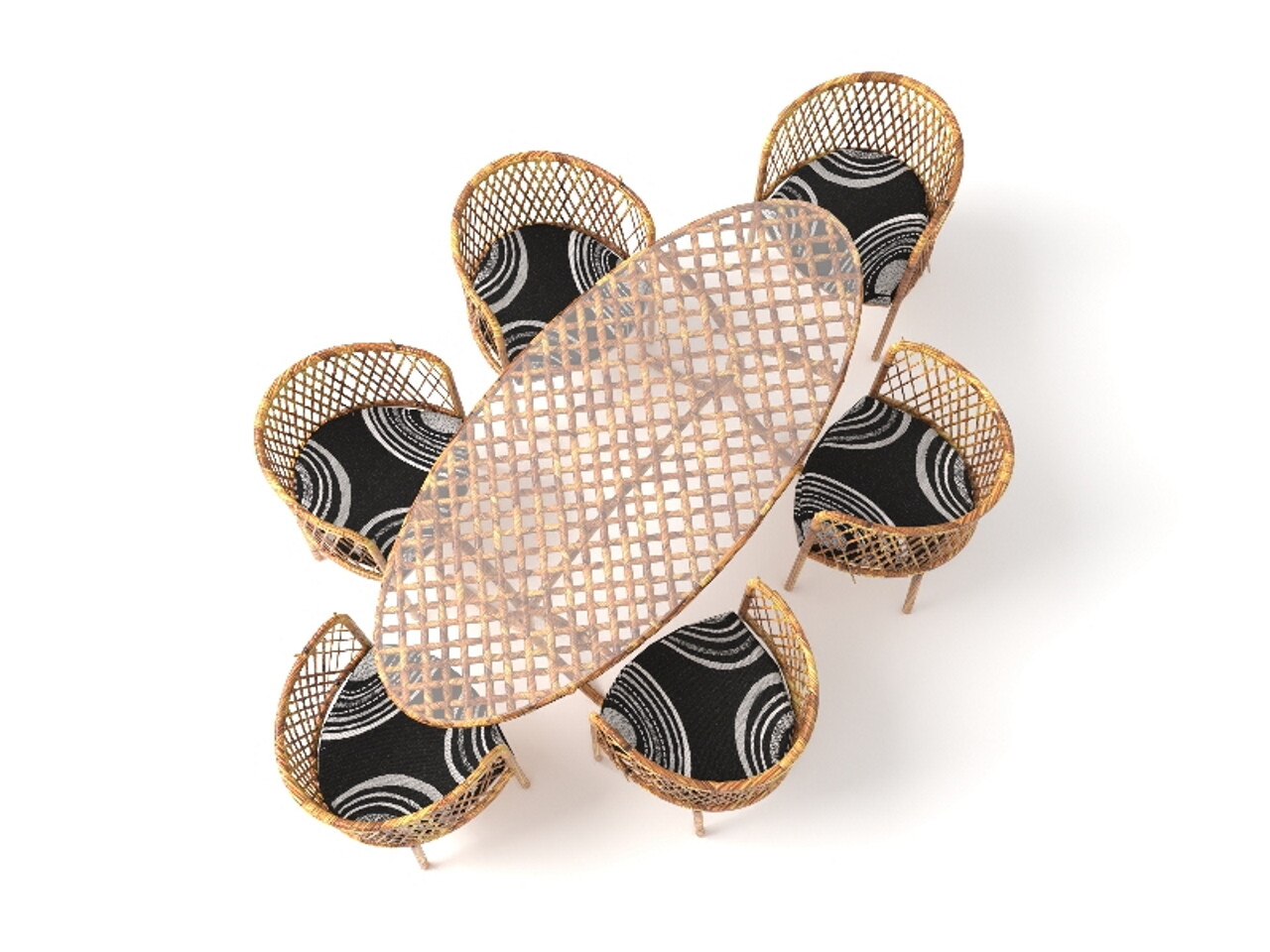 ArtStation - Bamboo Dining Table Set | Resources