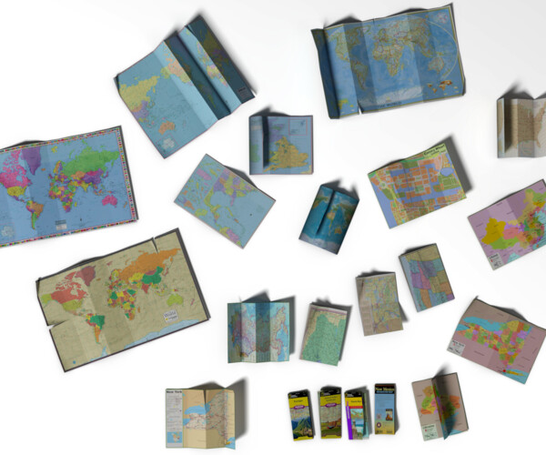 ArtStation - Folded Map | Game Assets