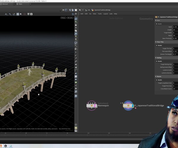 Artstation Tutorial Japanese Traditional Bridge Procedural Generator With Houdini And Unreal