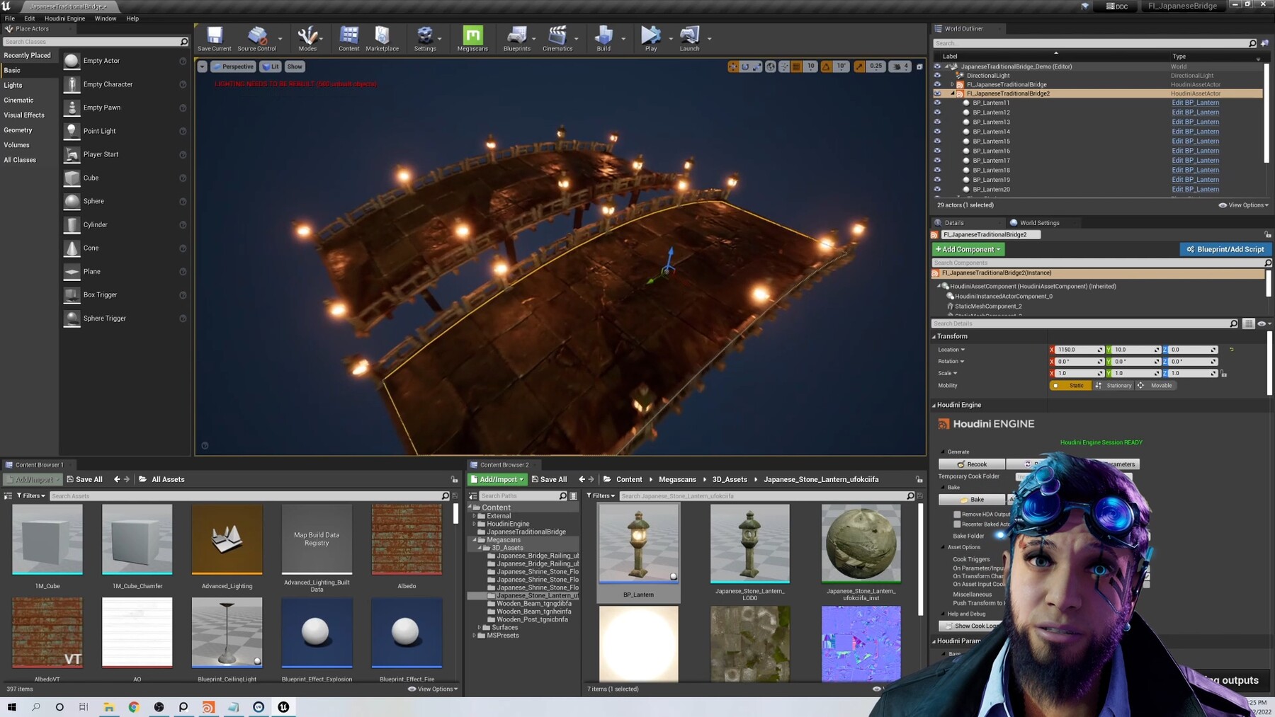 Artstation Tutorial Japanese Traditional Bridge Procedural Generator With Houdini And Unreal
