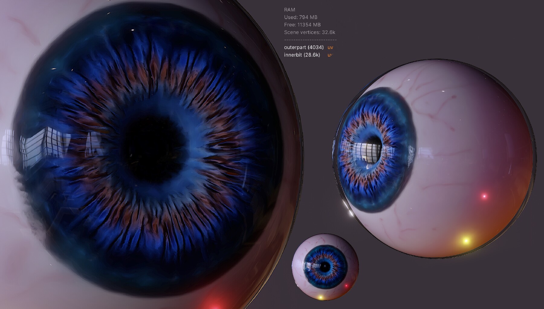 ArtStation - Realistic Blue Eyeball - UV Unwrapped - GLB - STL - OBJ ...