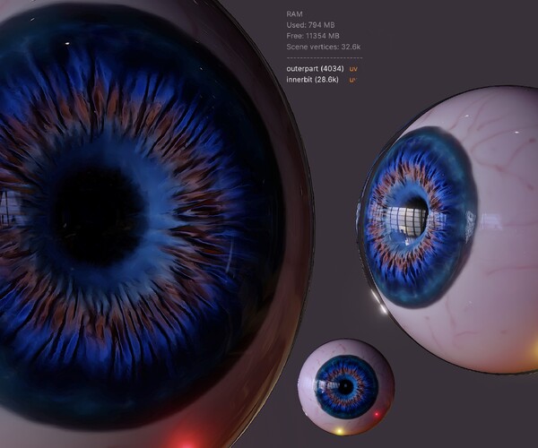 ArtStation - Realistic Blue Eyeball - UV Unwrapped - GLB - STL - OBJ ...
