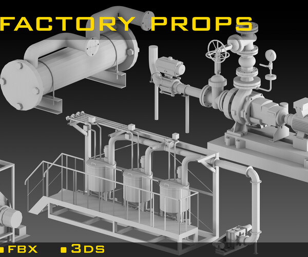 ArtStation - 50- Factory props 3d models | Resources