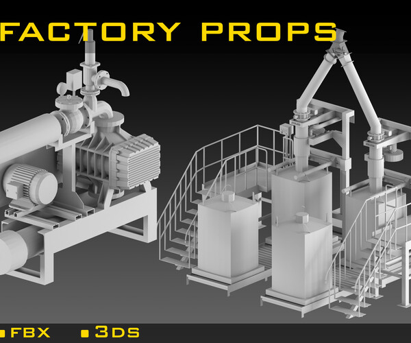 ArtStation - 50- Factory props 3d models | Resources