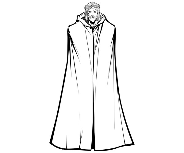 ArtStation - Jesus Standing Tall Line Art | Artworks