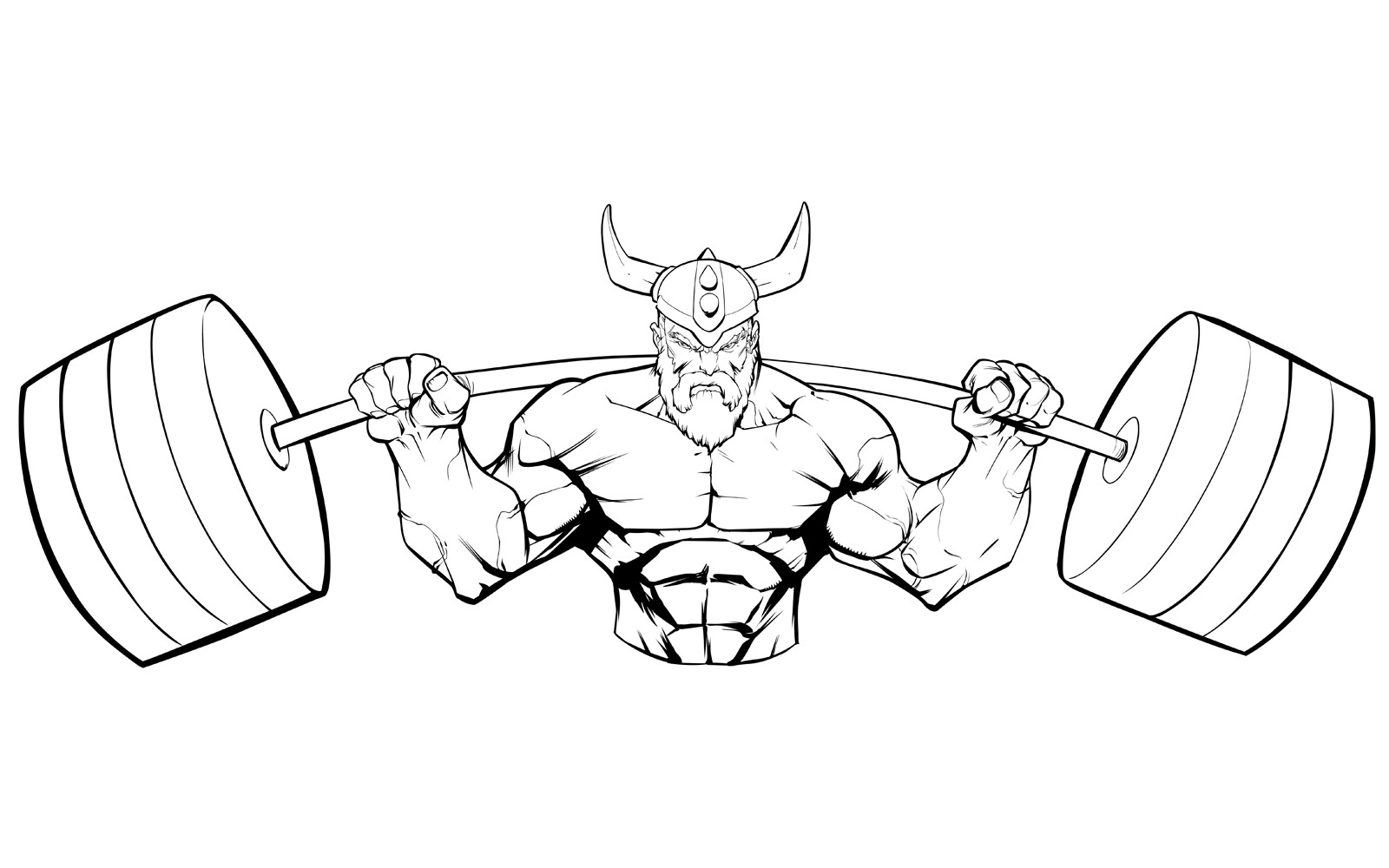 ArtStation - Viking Gym Mascot Grit Line Art | Artworks