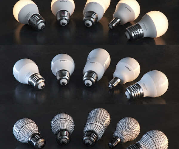 ArtStation - LED Bulb Lamps Set Avid Lighting | Resources