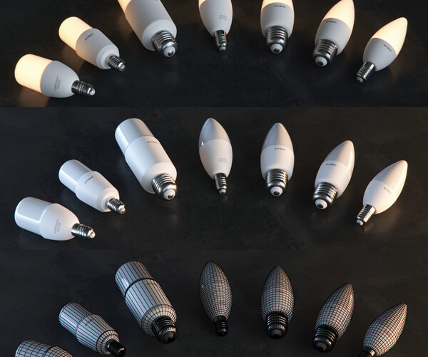 ArtStation - LED Bulb Lamps Set Avid Lighting | Resources