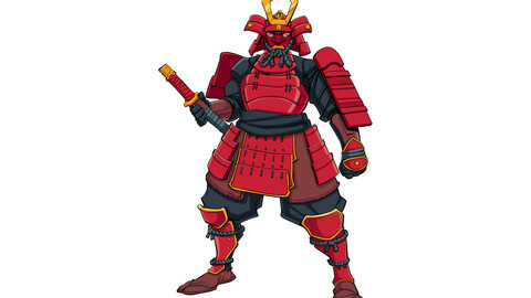 ArtStation - Samurai Warrior Red | Artworks