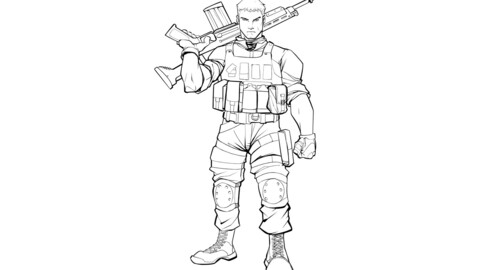 ArtStation - Soldier Line Art | Artworks