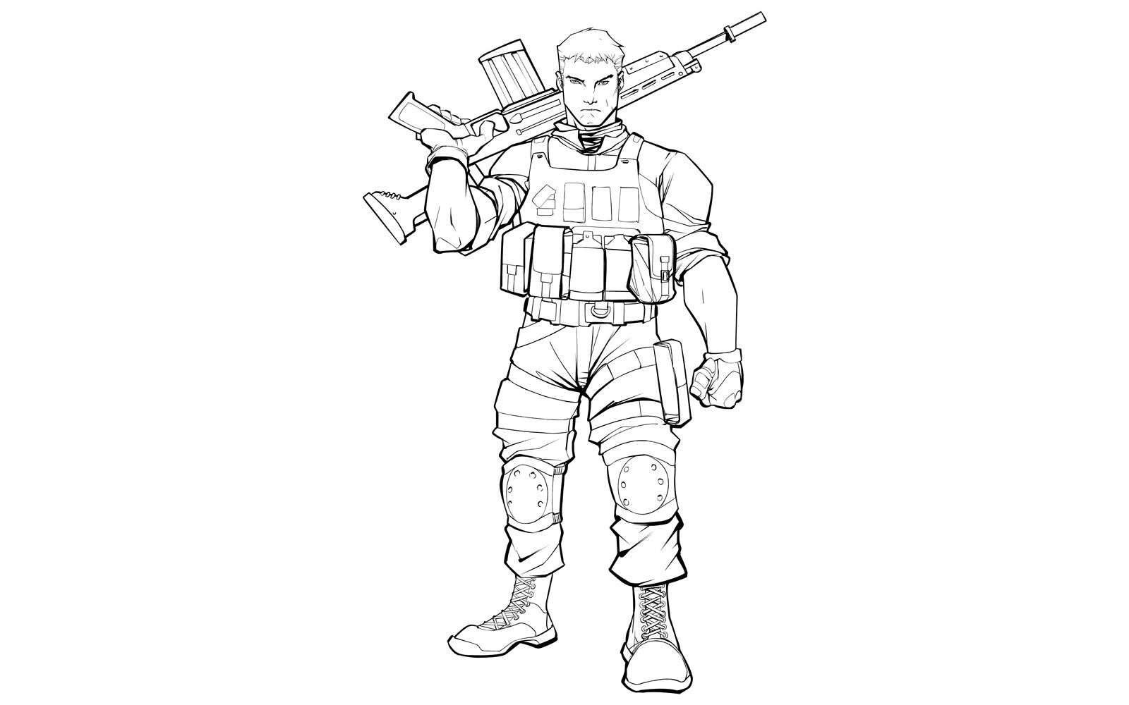 ArtStation - Soldier Line Art | Artworks