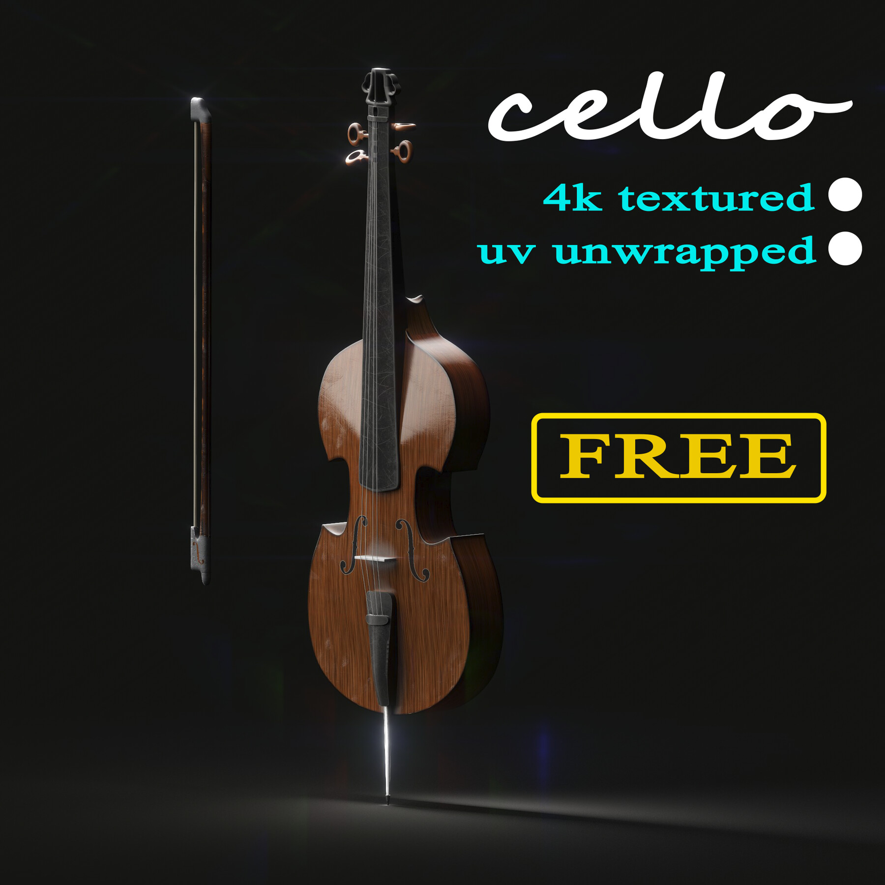 ArtStation - cello 3d model (free) | Game Assets