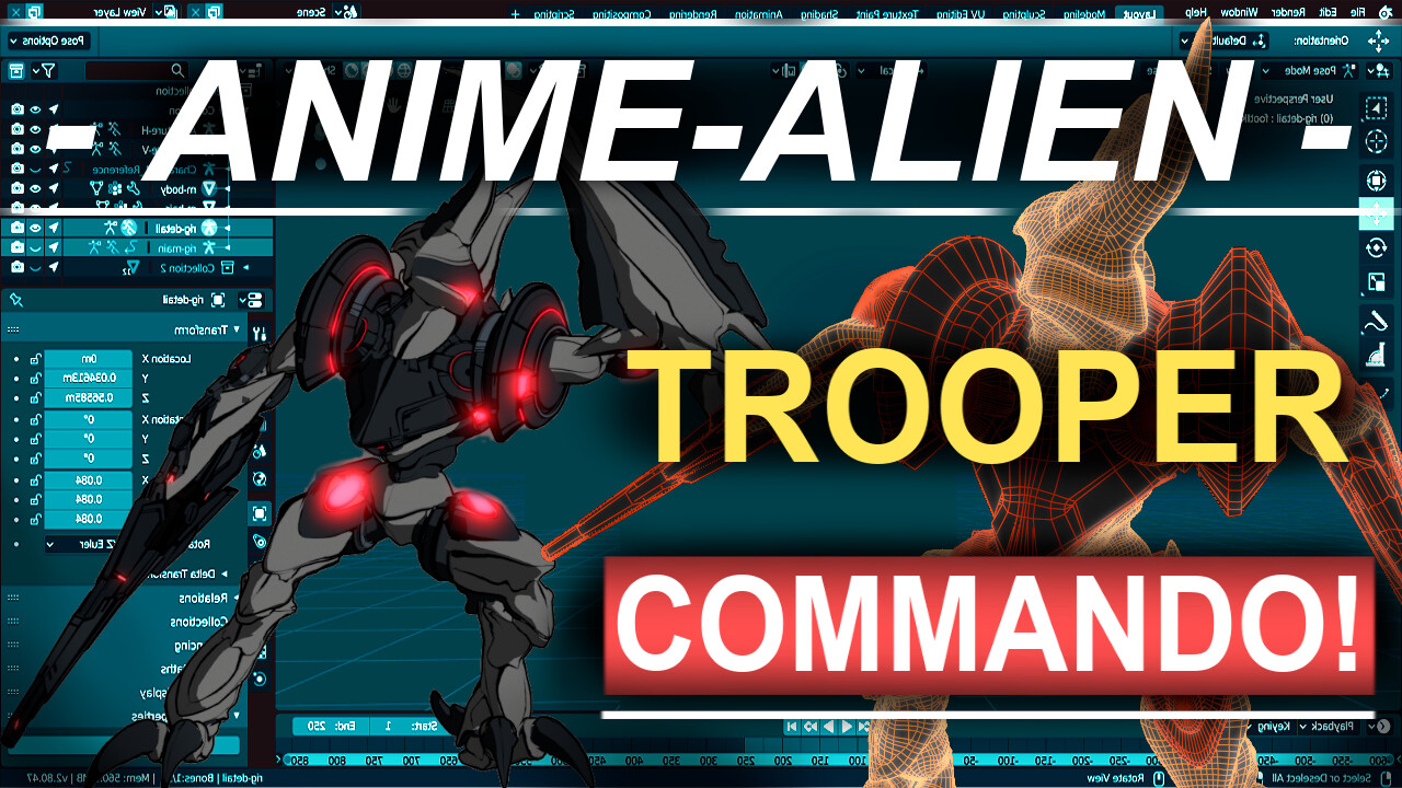 ArtStation - Anime Style: Alien TROOPER-COMMANDO | Resources