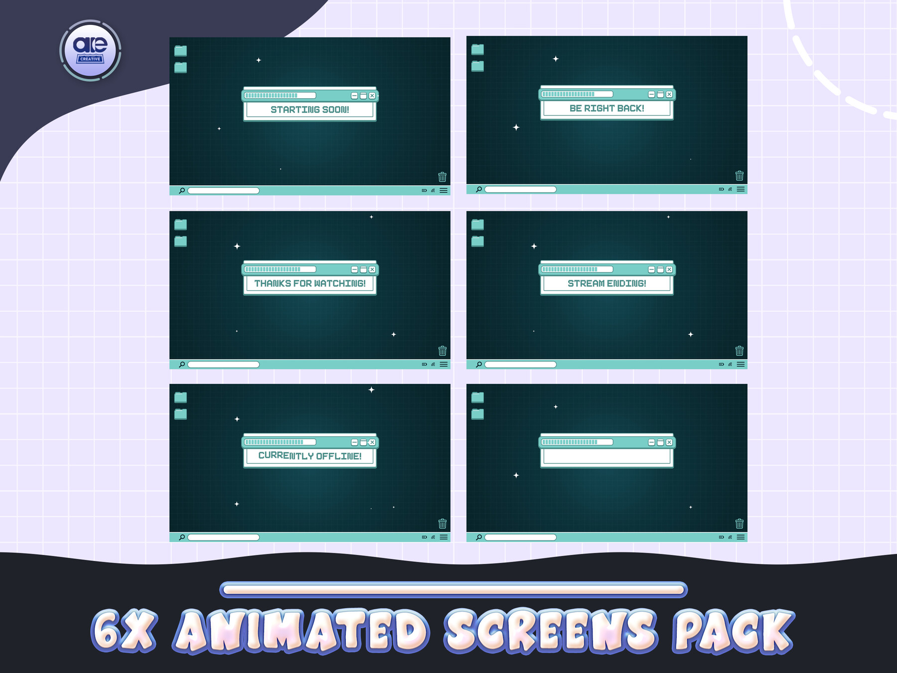 ArtStation - Animated Twitch Screens Green Pixels , Pixel Stream Pack ...
