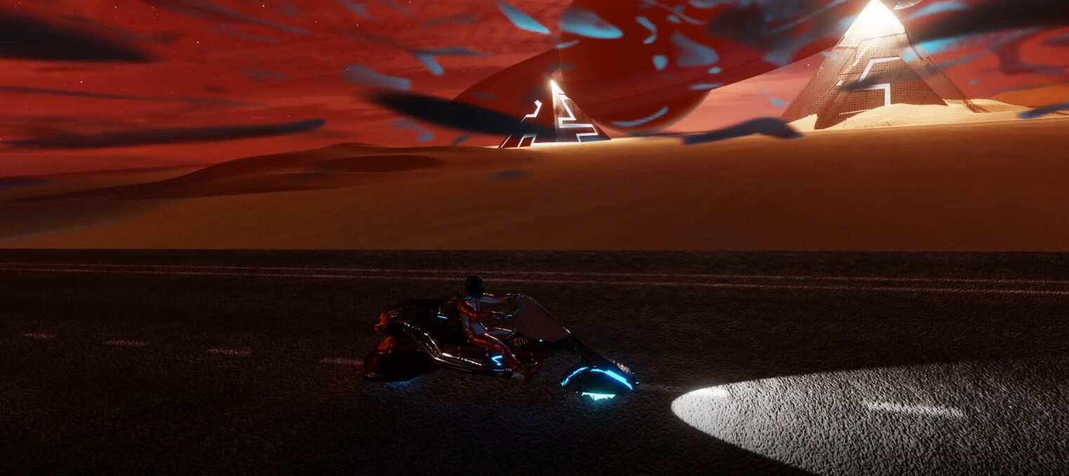 ArtStation - Synthwave Sci Fi Hoverbike animation Loop - 1920x1080 Blender Eevee Render 64 ...