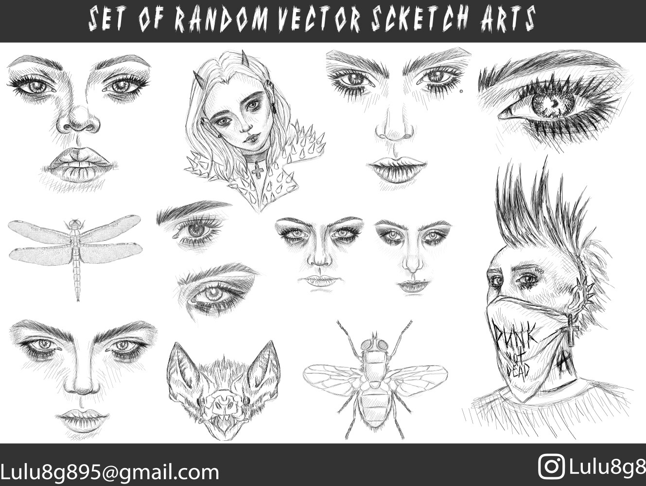 ArtStation - Stylized vector sketches / Random set | Artworks