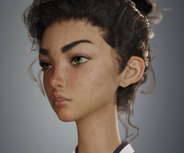 ArtStation - Blender - Semi-realistic potrait - 3D model (*blend format ...