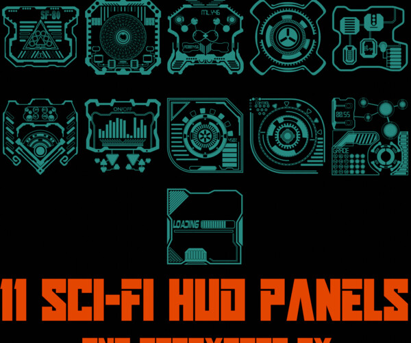 ArtStation - 11 PNG Hud Panels | Game Assets