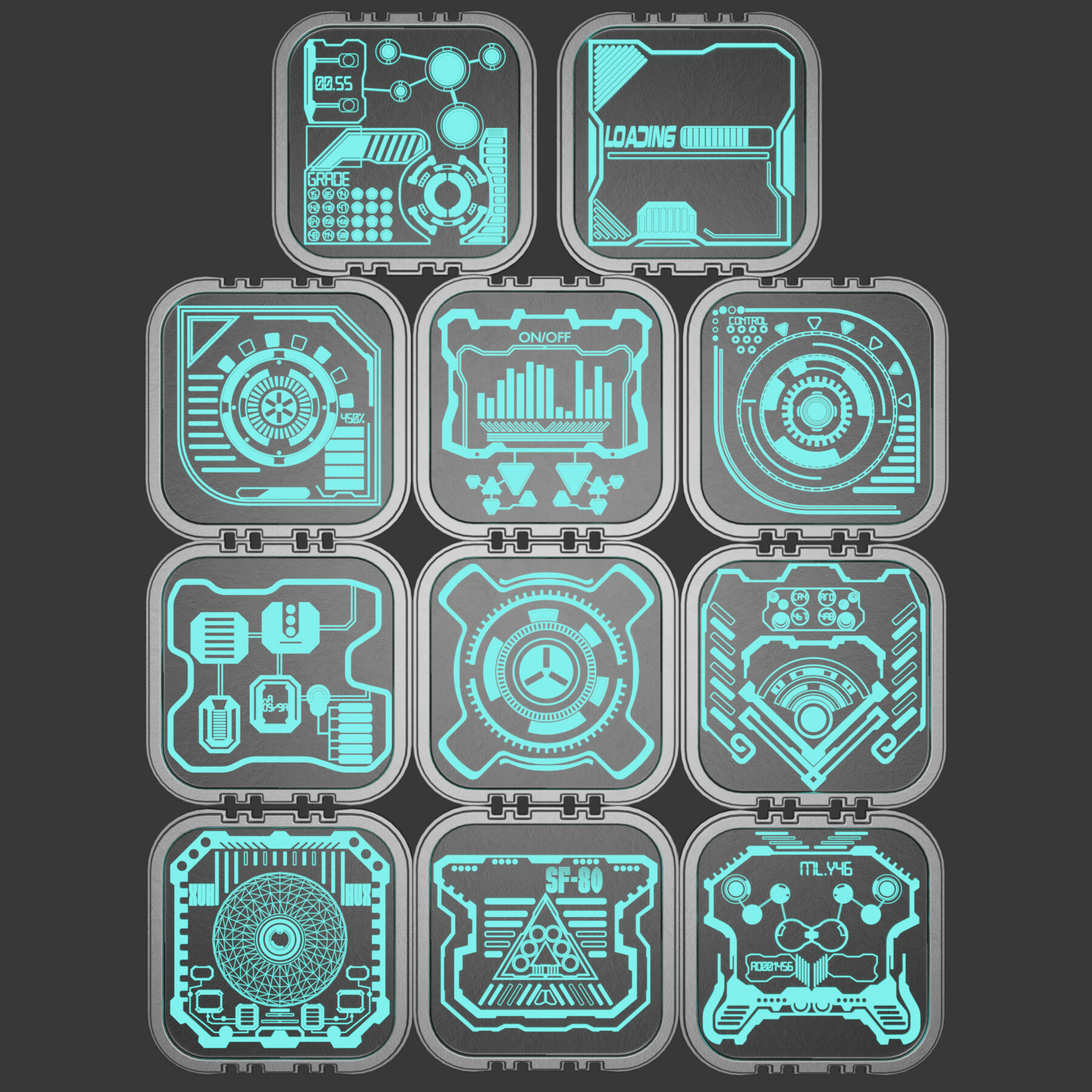 ArtStation - 11 PNG Hud Panels | Game Assets