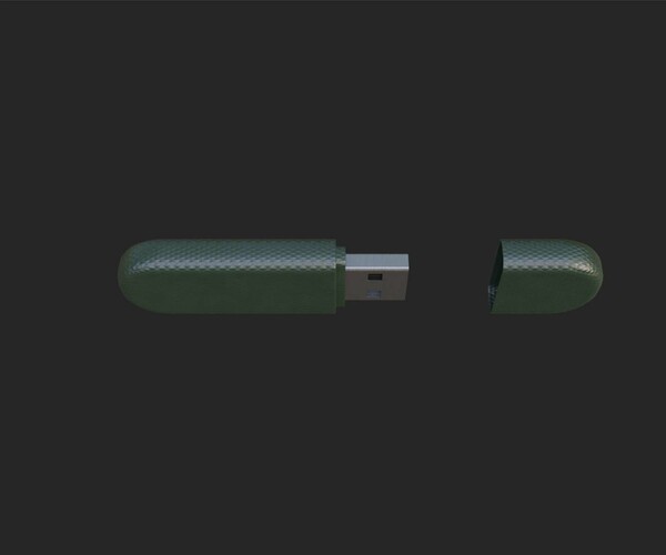 ArtStation - usb stick green | Game Assets