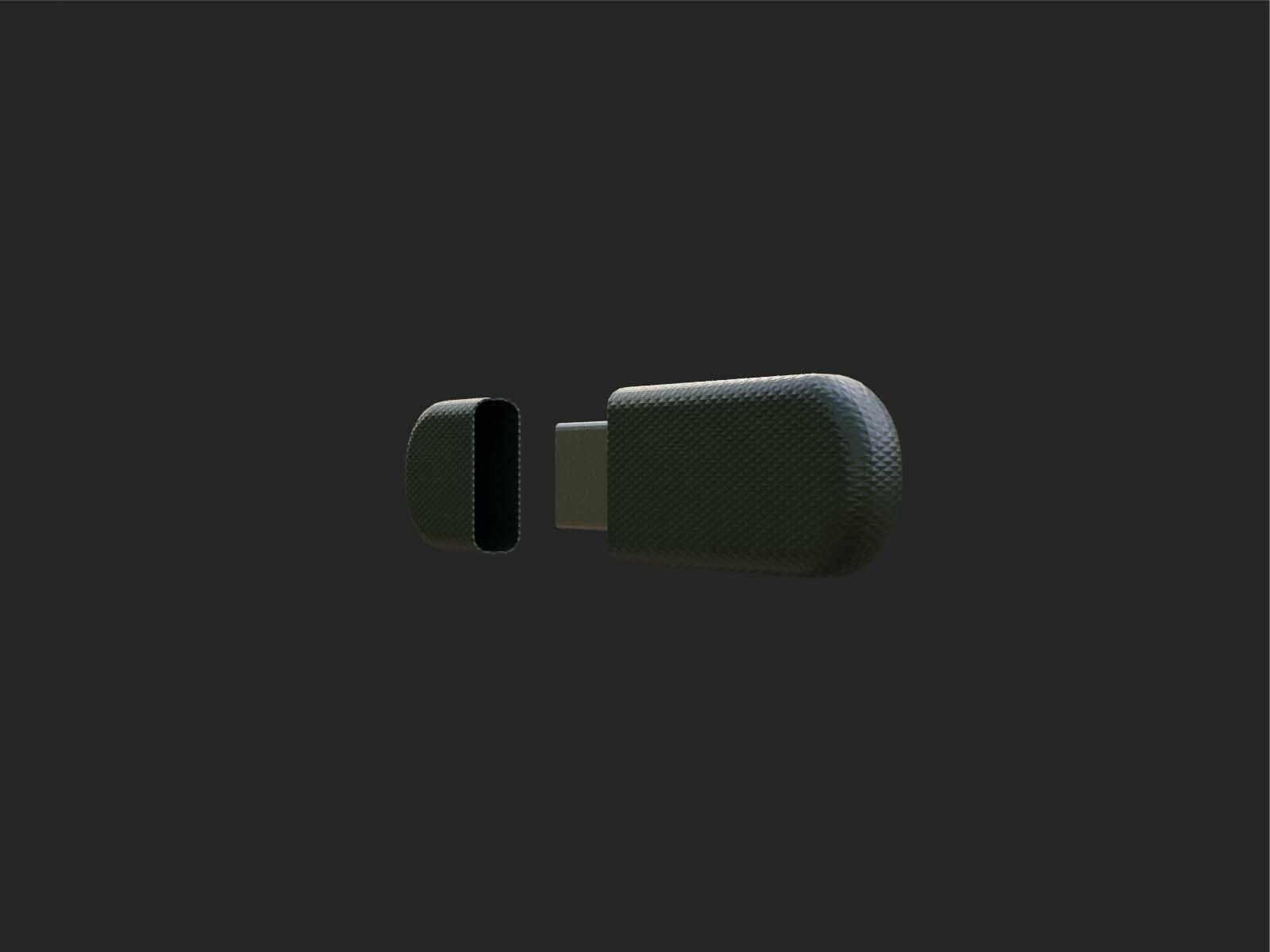 ArtStation - usb stick green | Game Assets