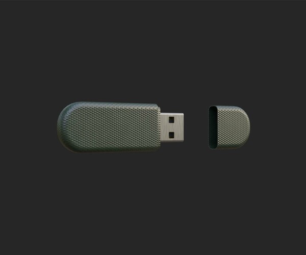 ArtStation - usb stick green | Game Assets