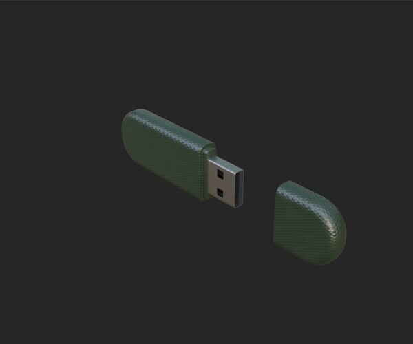 ArtStation - usb stick green | Game Assets