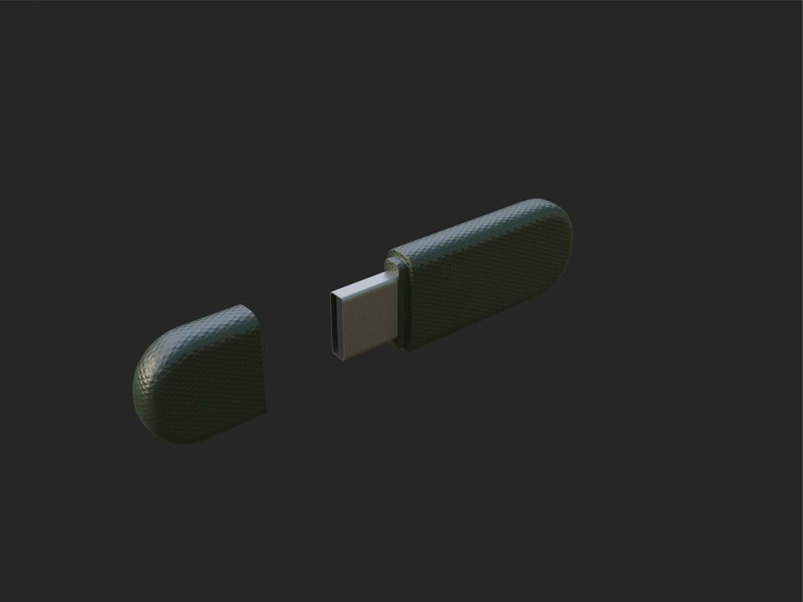 ArtStation - usb stick green | Game Assets