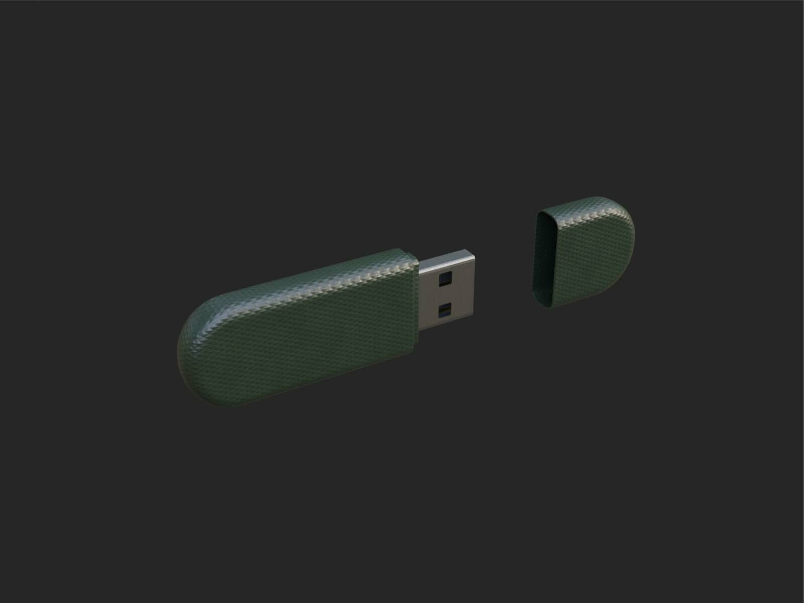 ArtStation - usb stick green | Game Assets