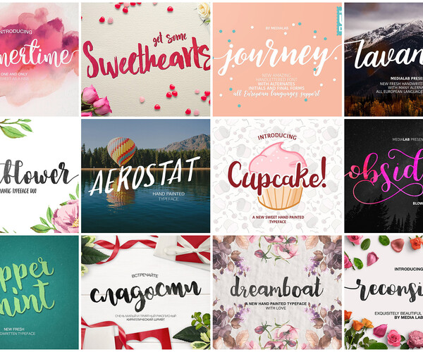 ArtStation - 59 Handwritten Digital Modern, Various Font Bundle ...