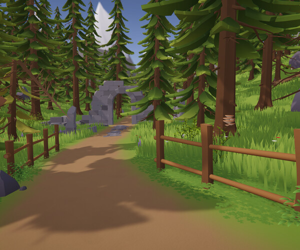 ArtStation - Low Poly Fantasy Forest - Asset for Unity 3D and Unreal ...