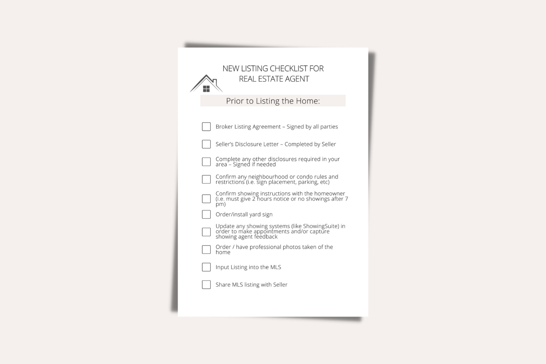 ArtStation - New Listing Checklist Template For Realtors | Artworks