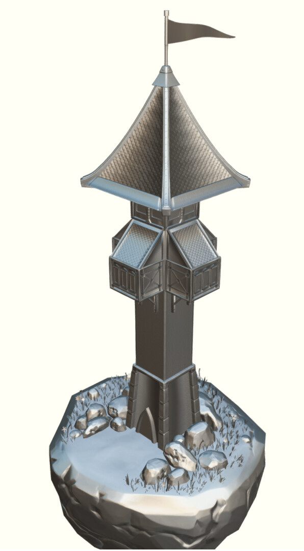 ArtStation - Tower / Watchtower on Island (LP) ( Stylized ) | Game Assets