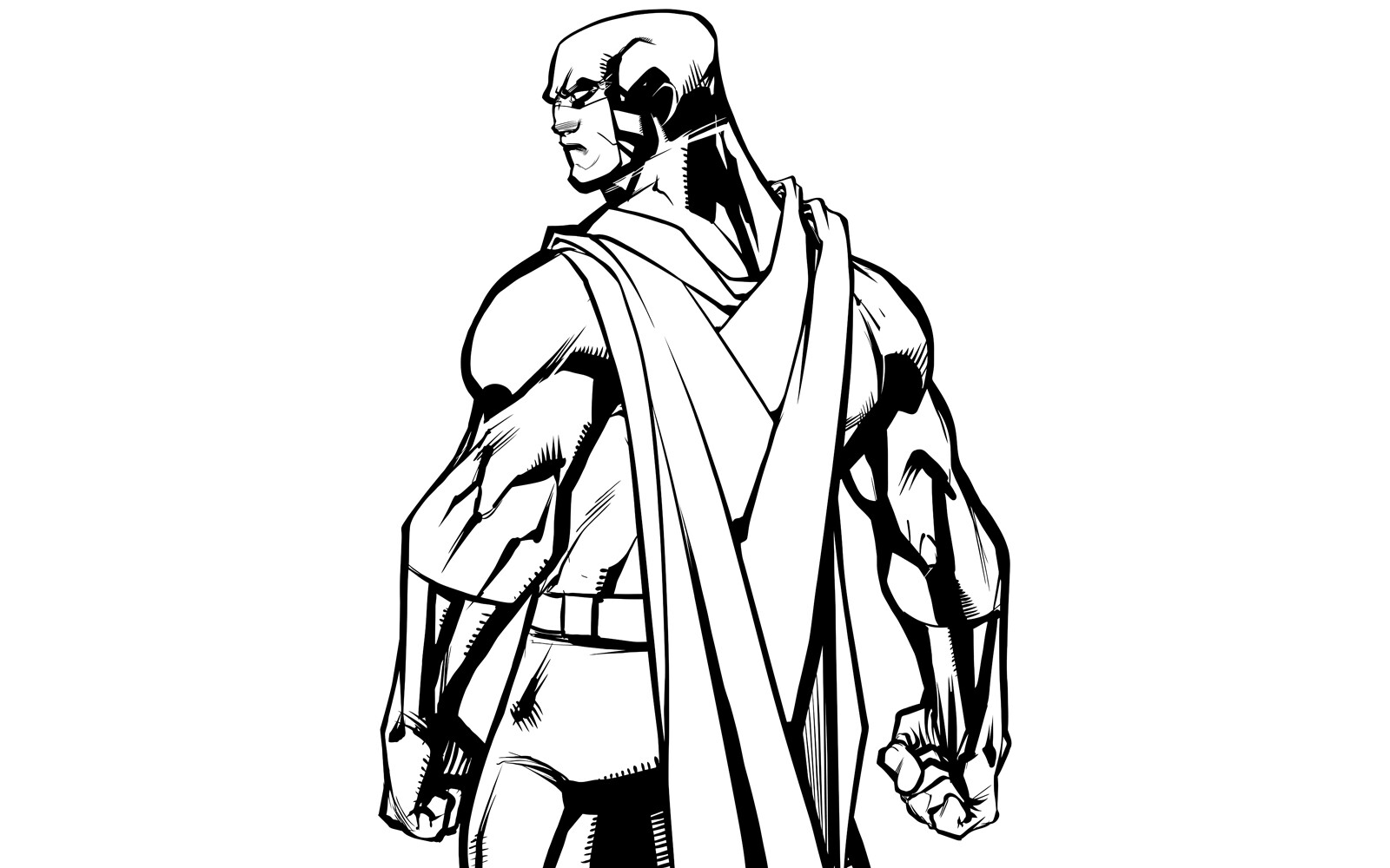 ArtStation - Superhero Back Battle Mode Line Art | Artworks