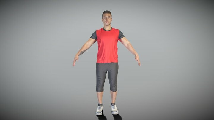 ArtStation - Athletic man in sportswear in A-pose 364 | Game Assets